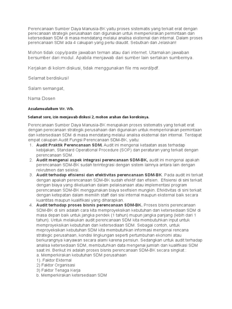 DISKUSI 2 Audit SDM | PDF | Bisnis