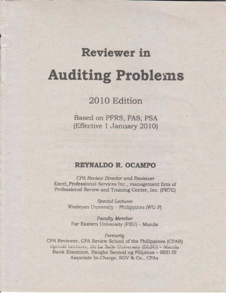 Auditing Problems Reynaldo Ocampo | PDF