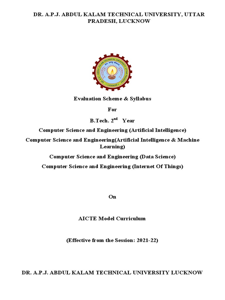 B.Tech 2nd Year CSAI - CSML - CSDS - CSIOT - 2021-22 0709 | PDF ...