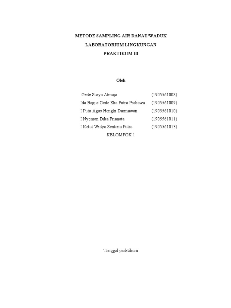 Metode Sampling Air Danau | PDF