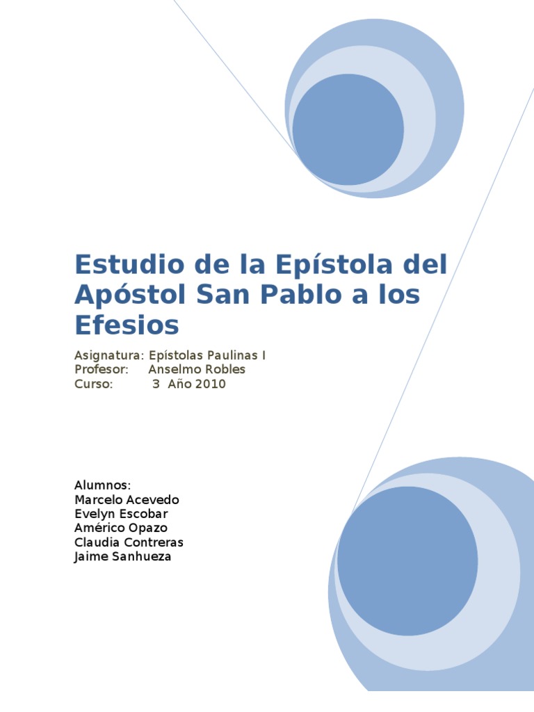 Estudio de la Epístola a los Efesios | PDF | Pablo el apóstol ...