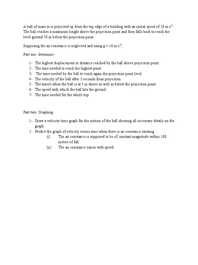 Free Fall Question 2 | PDF