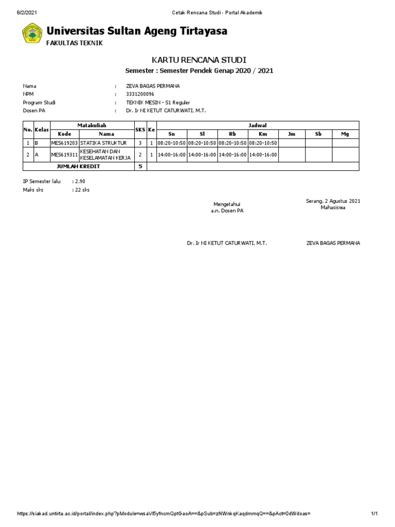 Zeva Bagas Permana KRS SP | PDF