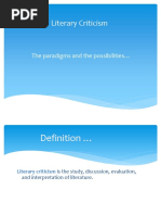 Literary Criticism Powerpoint | PDF | Reality | Theory