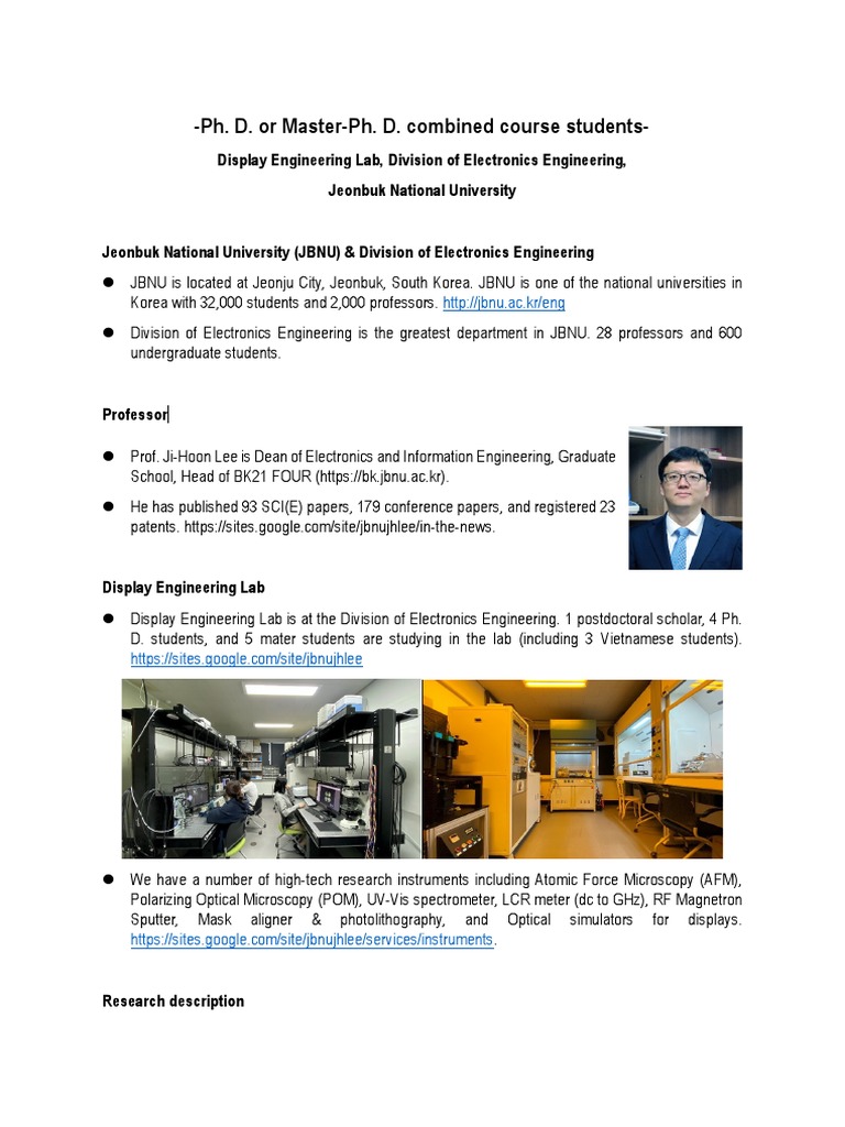 CBNU-EE-Display Engineering Lab-210406 | PDF | Electronics | Engineering