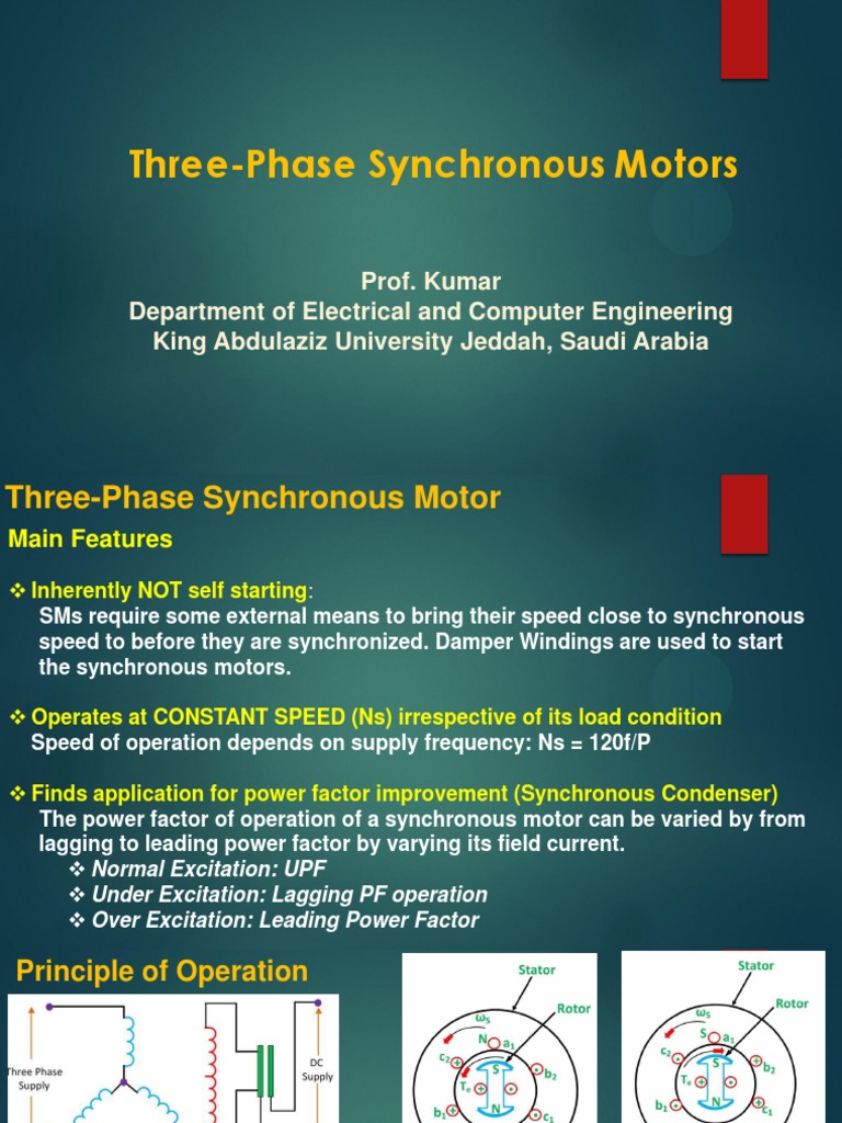 6 EE441 3 Phase Synchronous Motors | PDF | Electric Motor ...