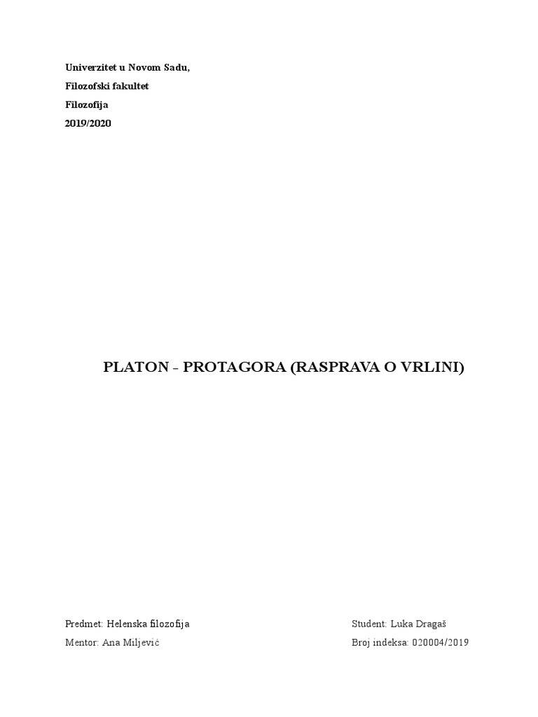Platon - Protagora | PDF