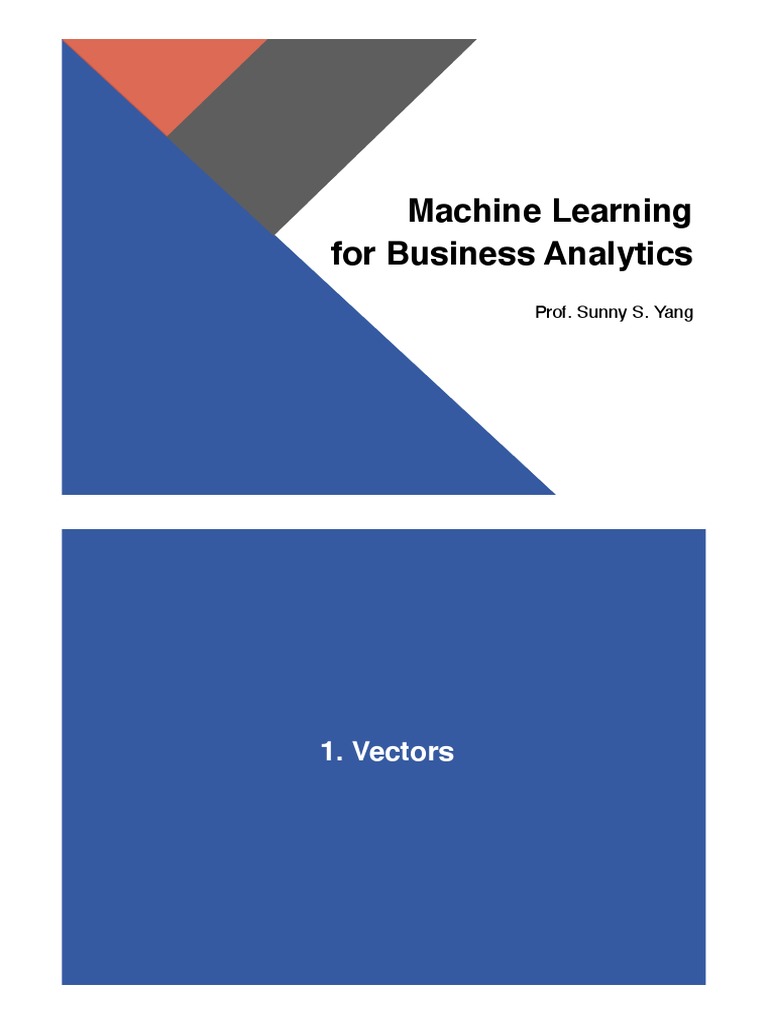 Mlba Slides 1 Vectors-Note | PDF