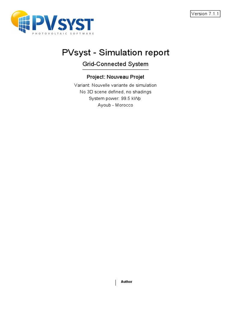 Pvsyst - Simulation Report: Grid-Connected System | PDF | Electric Power | Energy Production