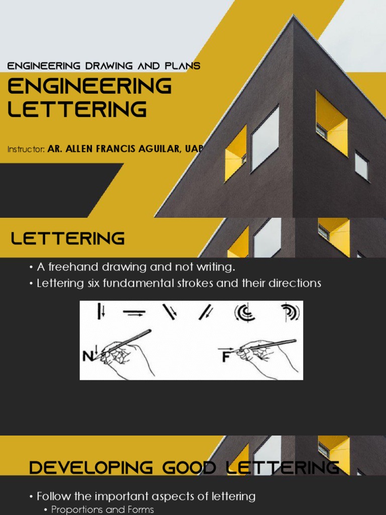 Engineering Lettering Techniques Guide | PDF | Drawing