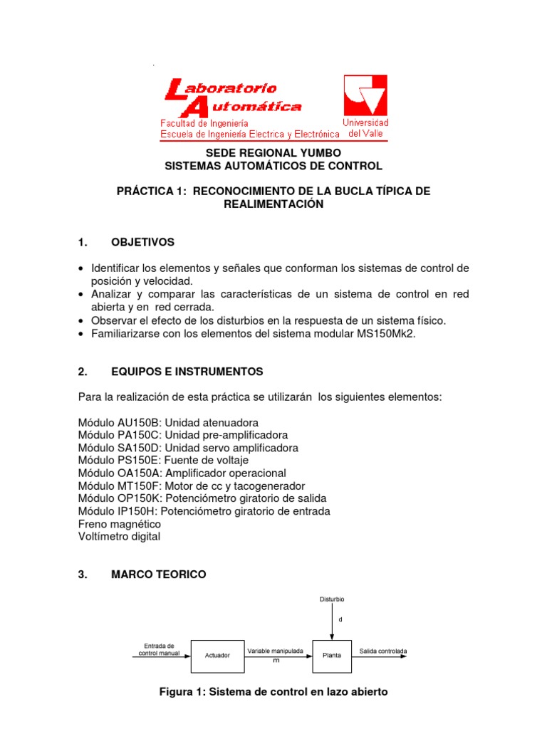 Bucla Tipica - P1 2-2009 | PDF | Sistema de control | Realimentación