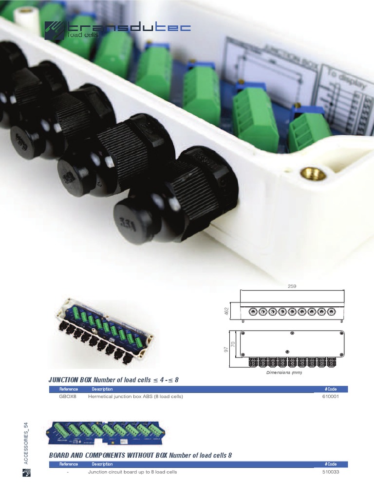 Junction Box and Circuit Board Specifications for Multiple Load Cell ...