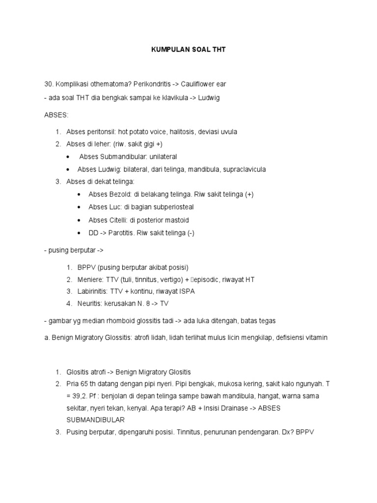 Kumpulan Soal THT | PDF