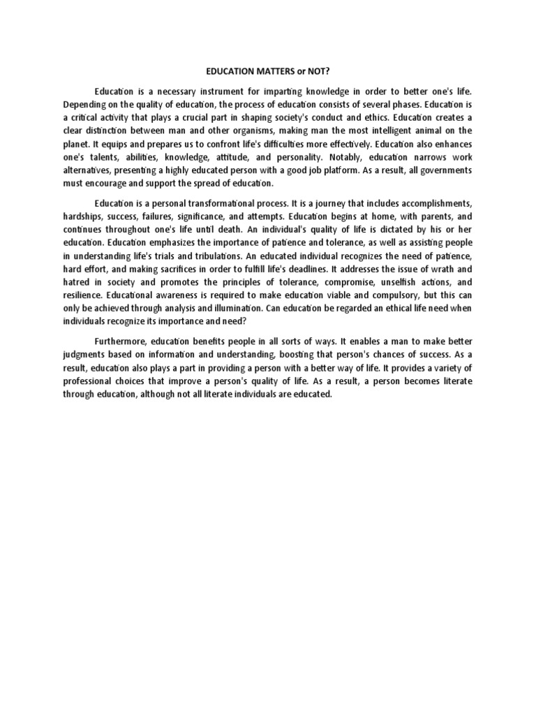 EDUCATION MATTERS or NOT | PDF