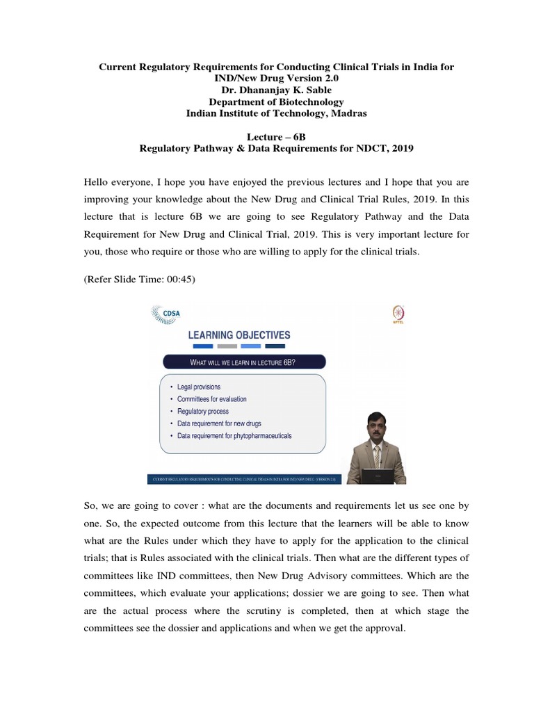 Regulatory Pathway & Data Requirements For NDCT 2019 | PDF | Clinical ...