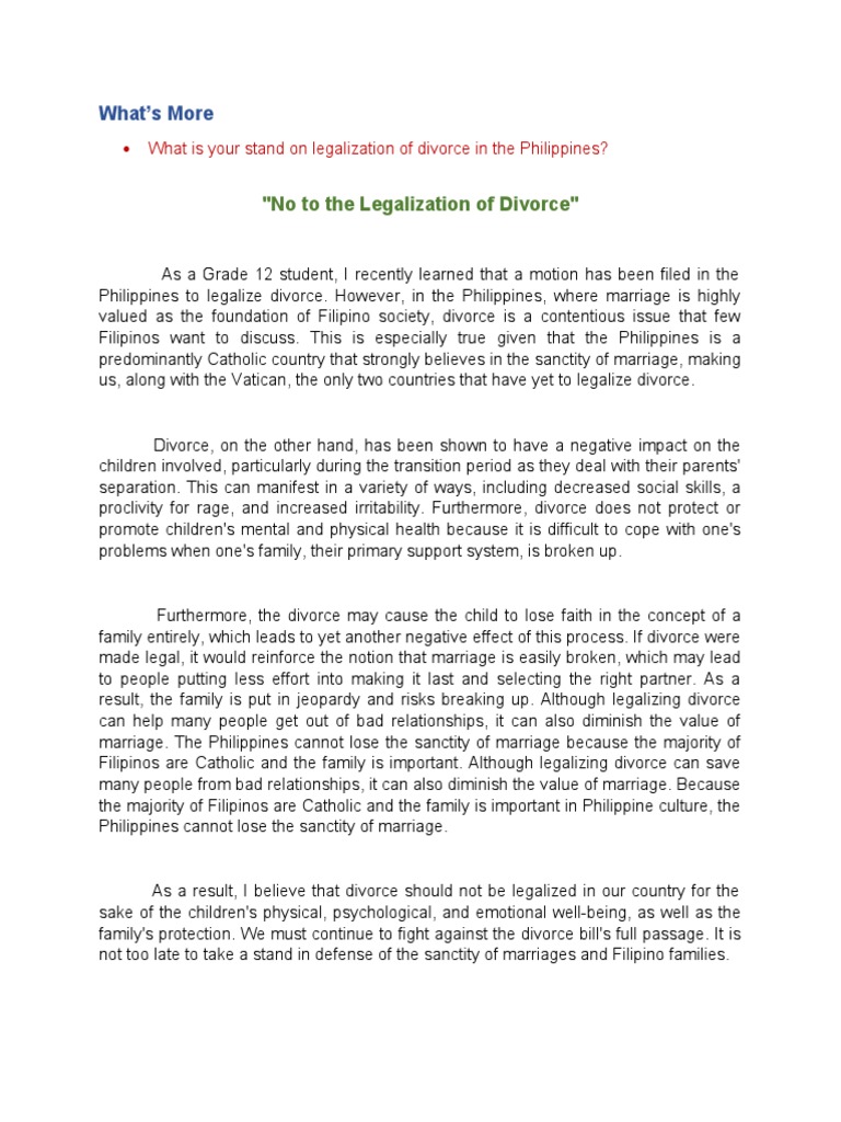 No to Divorce Legalization | PDF | Divorce | Marriage