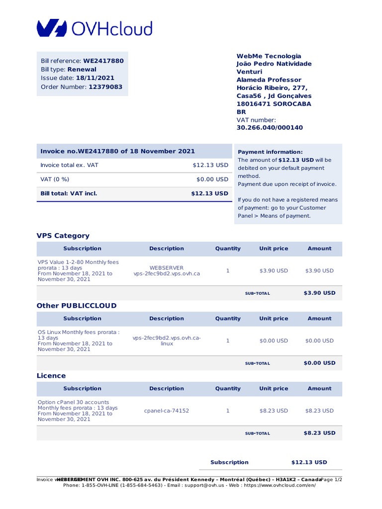 Bill Reference: WE2417880 Bill Type: Renewal Issue Date: 18/11/2021 ...