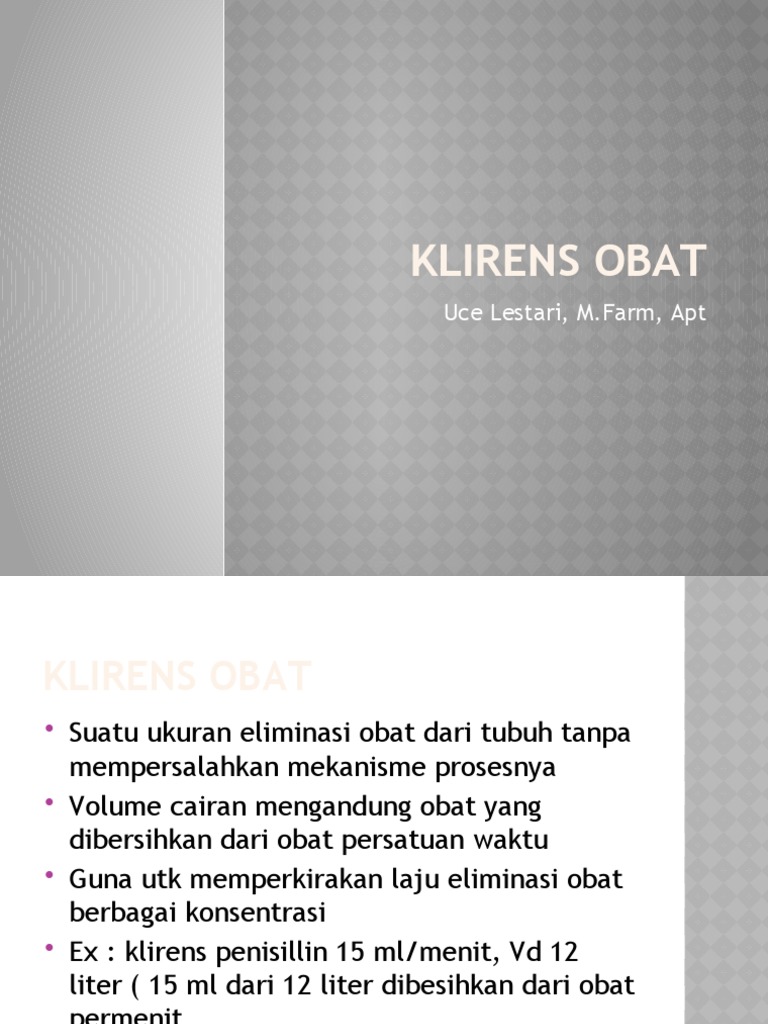 Klirens Obat | PDF