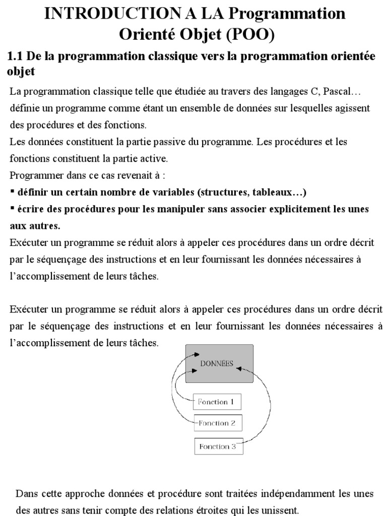 Introduction À La POO | PDF | Classe (informatique) | Programmation ...
