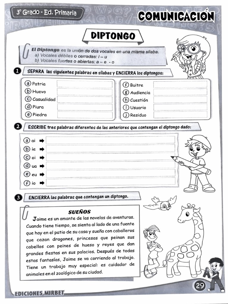 Actividades de Diptongos para Niños | PDF