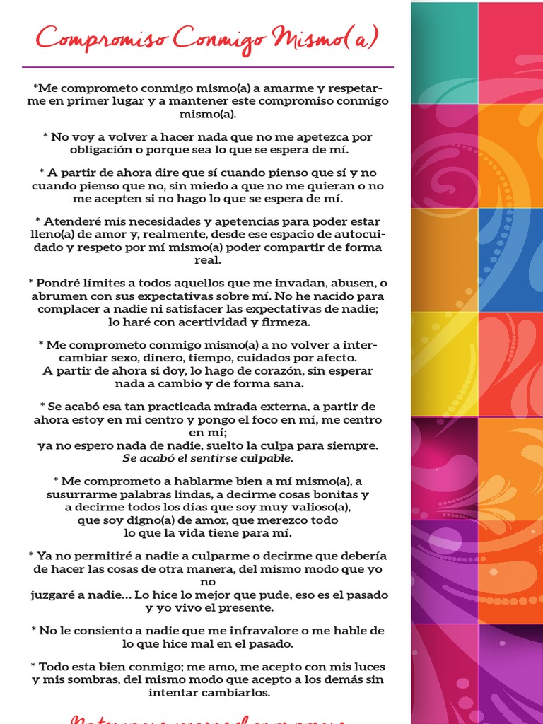 Compromiso Conmigo Misma | PDF | Amor