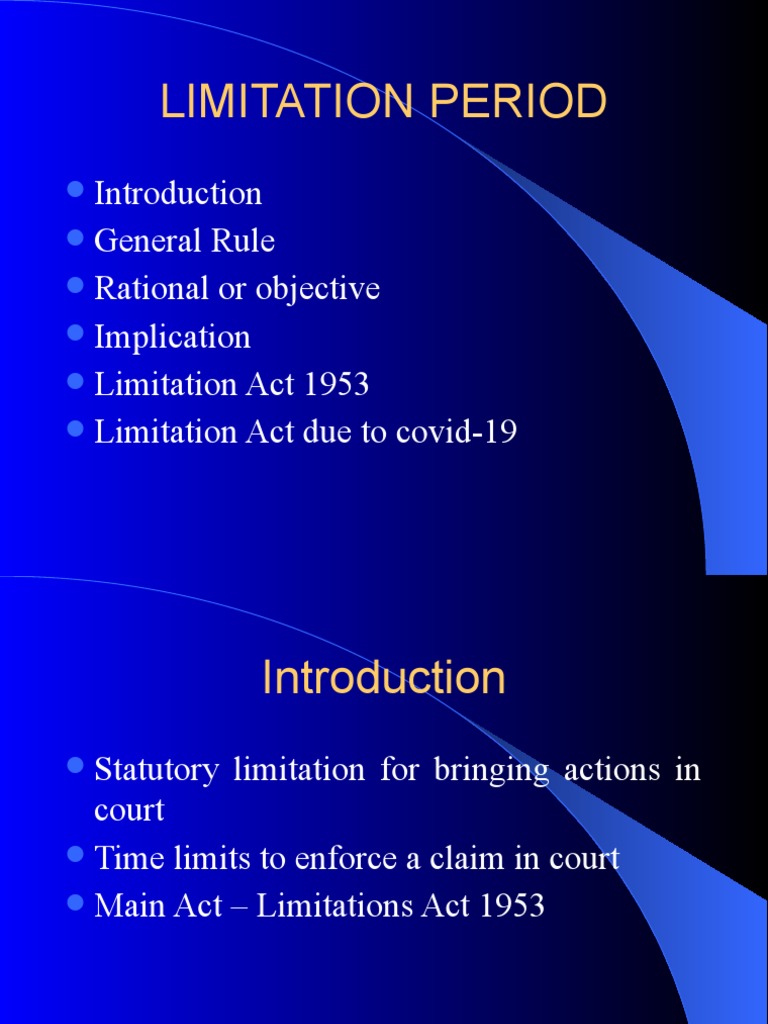 Limitation Period | PDF | Statute Of Limitations | Pleading