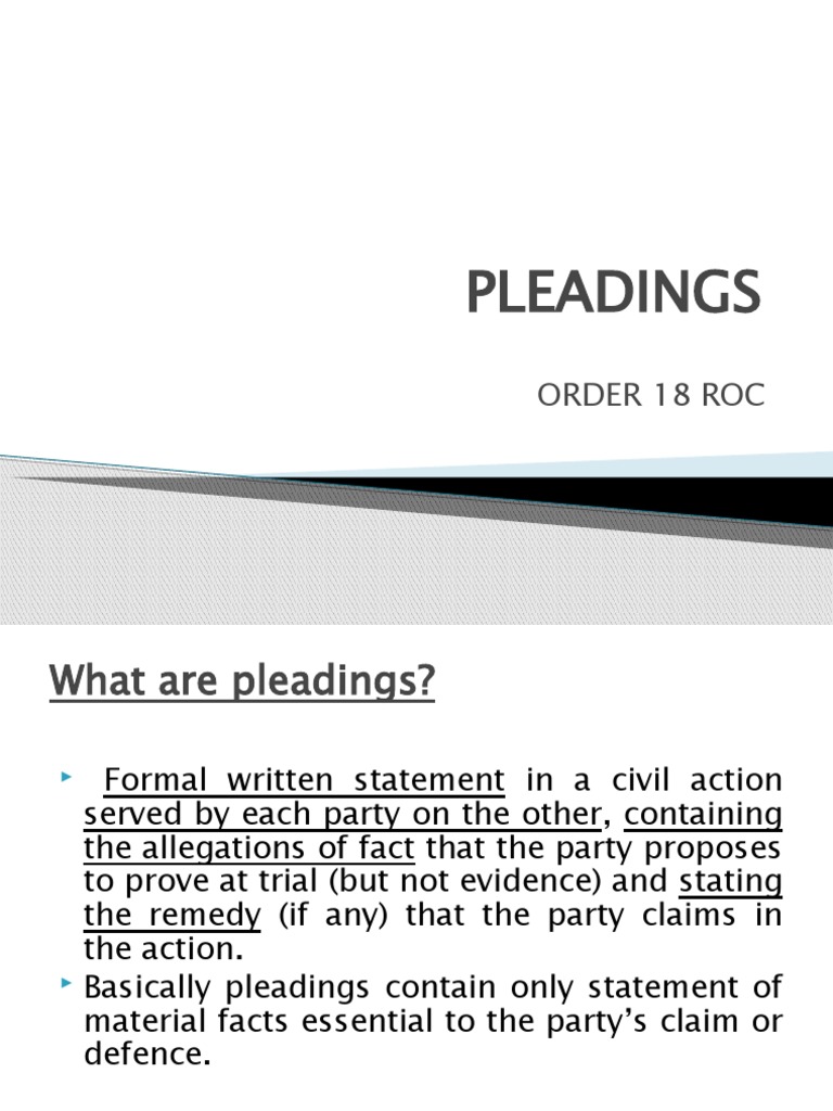 PLEADINGS-Amended (New) | PDF | Pleading | Cause Of Action