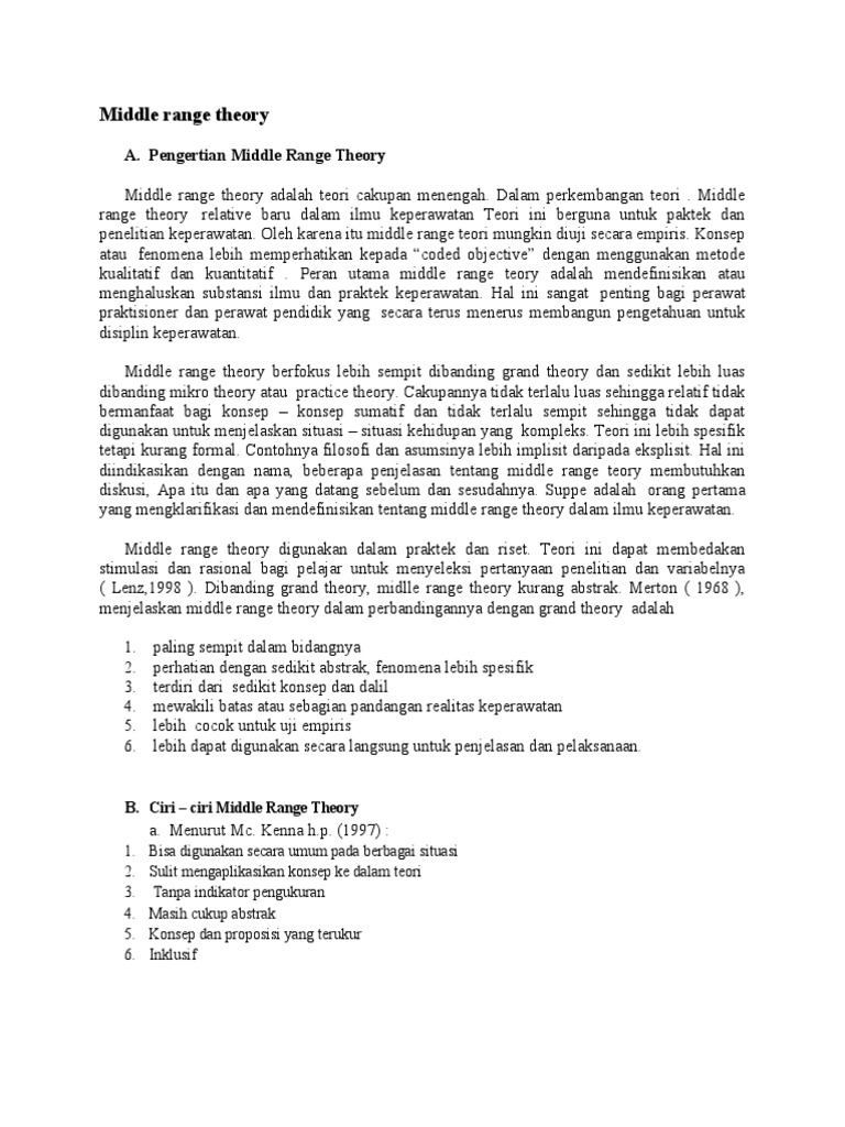 Definisi dan Contoh Teori Middle Range | PDF | Sains & Matematika
