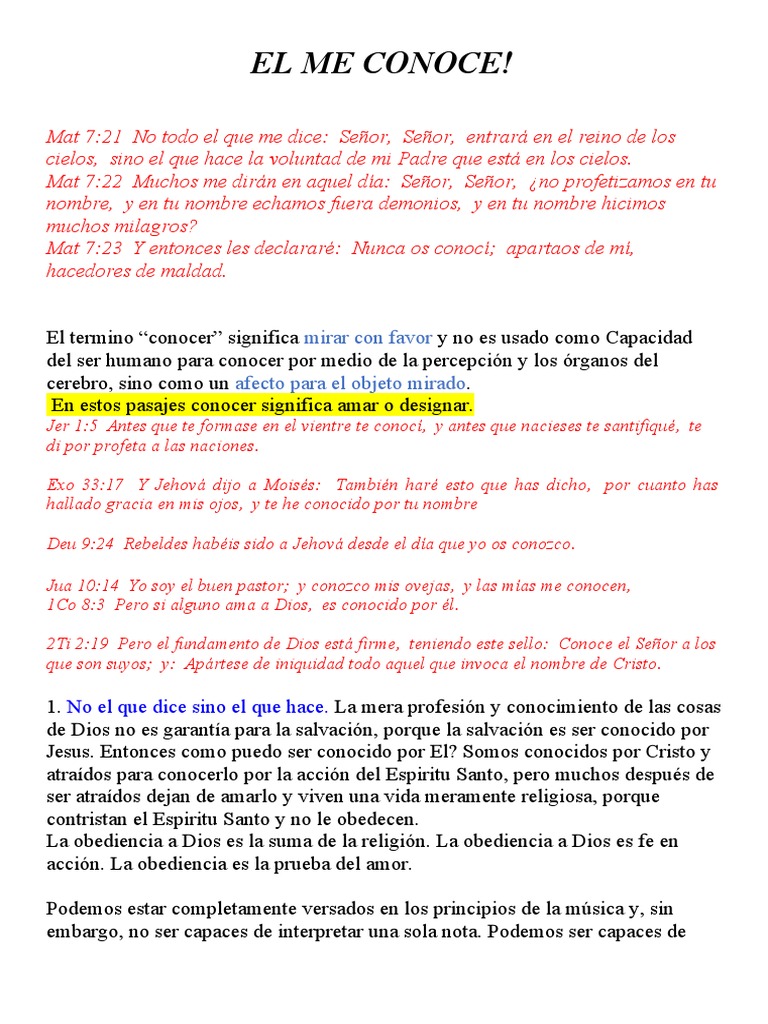 Jesús Me Conoce | PDF | Jesús | Salvación