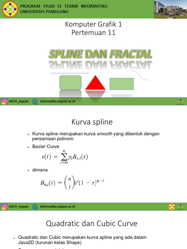 Kurva Spline & Fraktal: Teknik Informatika Unpam | PDF | Komputer