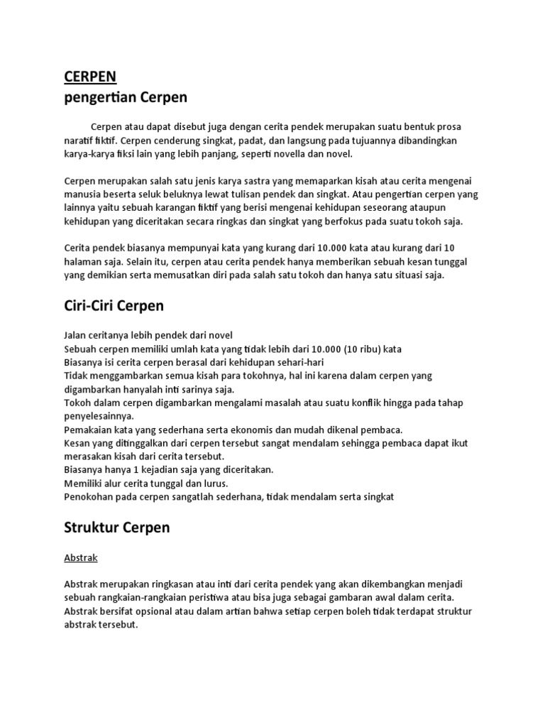 Cerpen Persahabatan: Kepergian Sahabatku | PDF