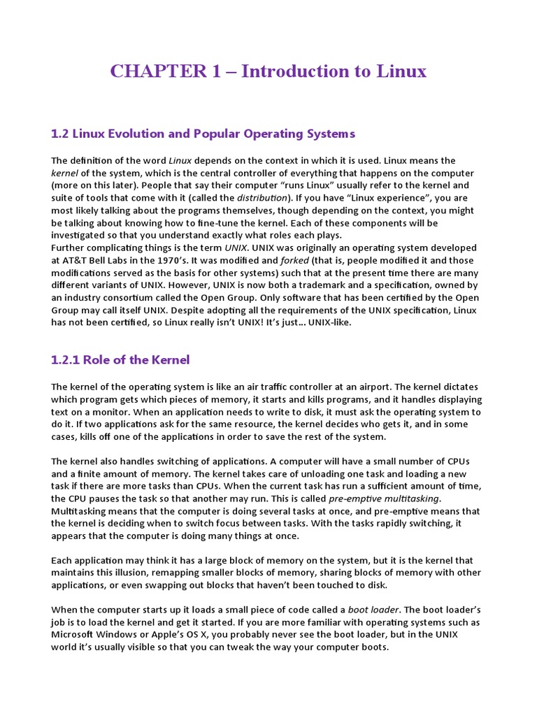 CHAPTER 1 - Introduction To Linux: 1.2 Linux Evolution and Popular ...