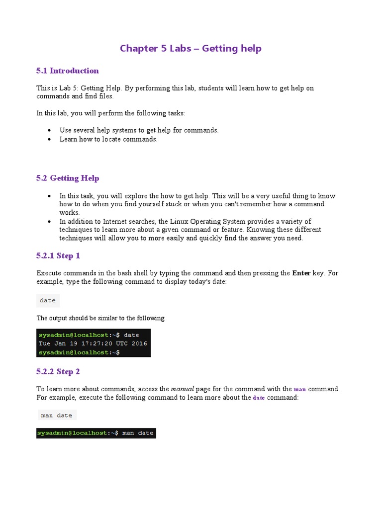 Chapter 5 Lab - Getting Help | PDF | Computer File | Operating System
