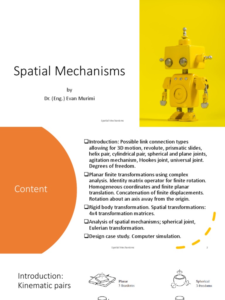 Spatial Mechanisms | PDF | Cartesian Coordinate System | Rotation