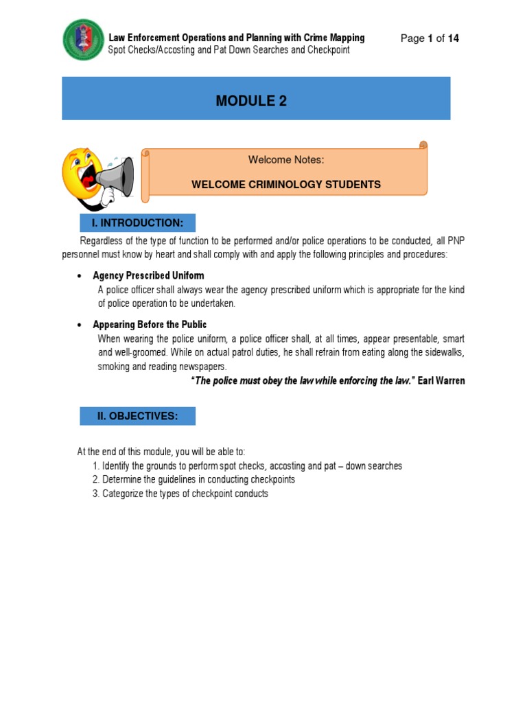 Lea 4 Module 2 | PDF | Reasonable Suspicion | Police