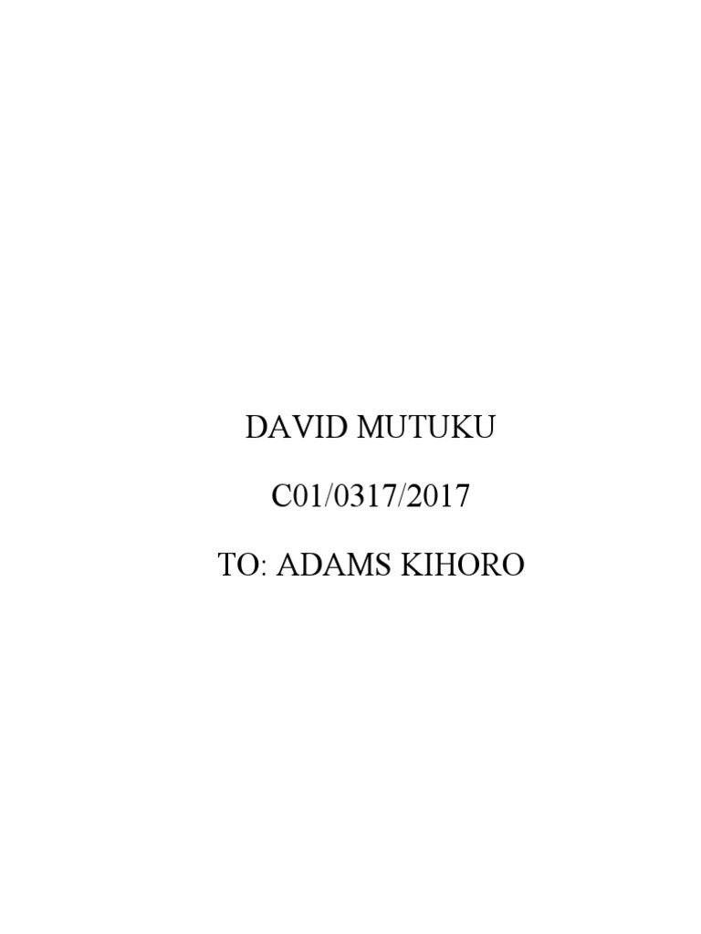 David Mutuku Psy Assignment | PDF