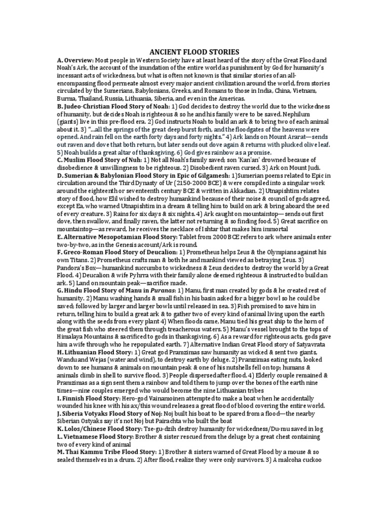 Ancient Flood Stories | PDF | Noah's Ark | Genesis Flood Narrative