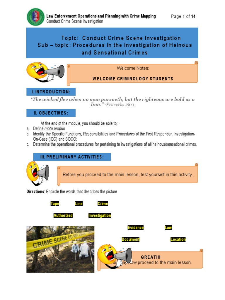 Lea 4 Module 7 | PDF | Crime Scene | Police