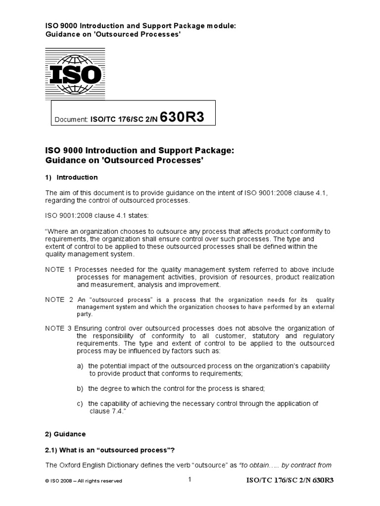 05 Guidance On Outsourced Processes | PDF | Quality Management | Iso 9000