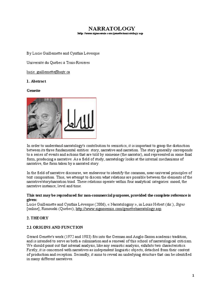 Narratology Genette | PDF | Narration | Narrative