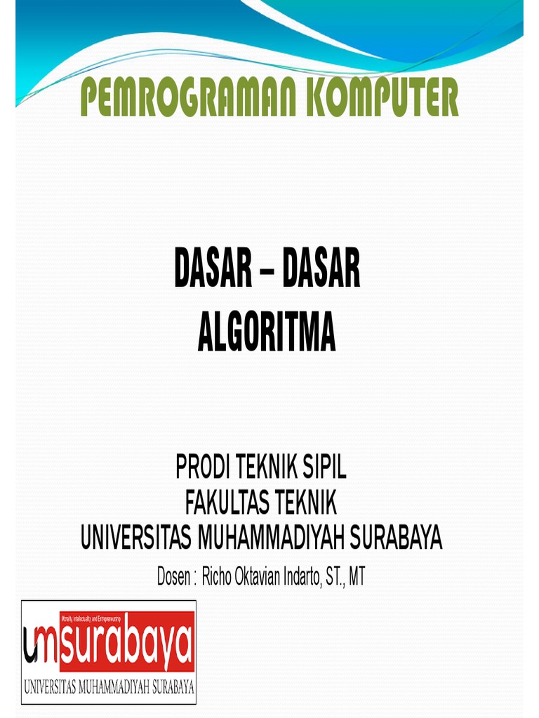 Pengenalan Algoritma | PDF | Metode & Bahan Ajar | Komputer