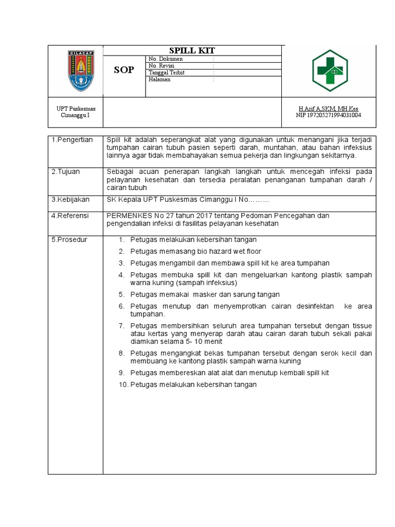 Pengertian dan Prosedur Spill Kit | PDF | Kesehatan Holistik