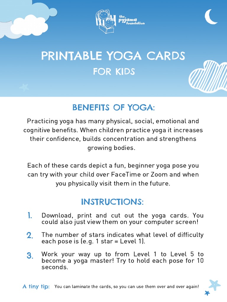 Printable Yoga Cards: For Kids | PDF | Yoga | Asana