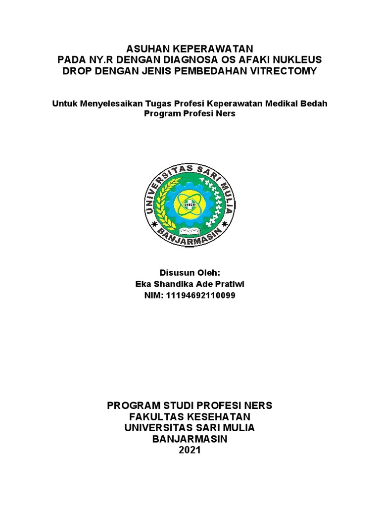 Askep Vitrectomy Eka Versi Pak Mahyudi | PDF