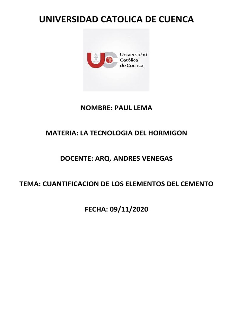 Componentes Del Hormigon | PDF | Cemento | Hormigón