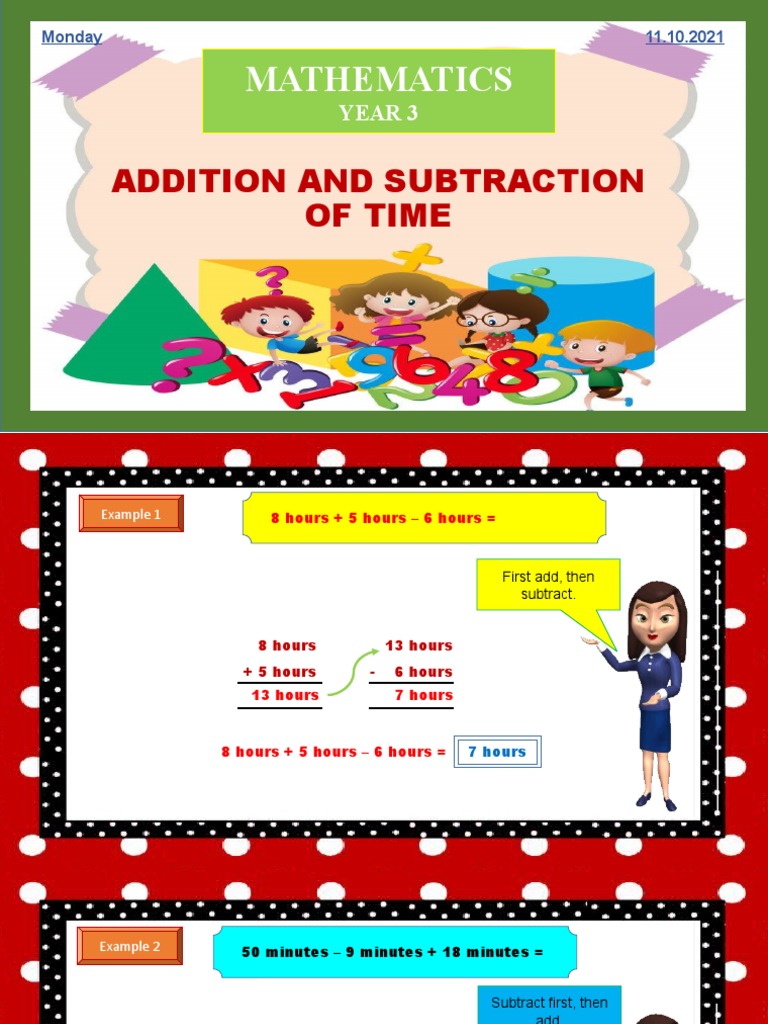 ADDITION AND SUBTRACTION OF TIME 11.10.2021 Monday | PDF | Mathematics ...