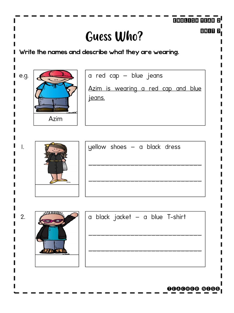 Guess Who Game Worksheet | PDF