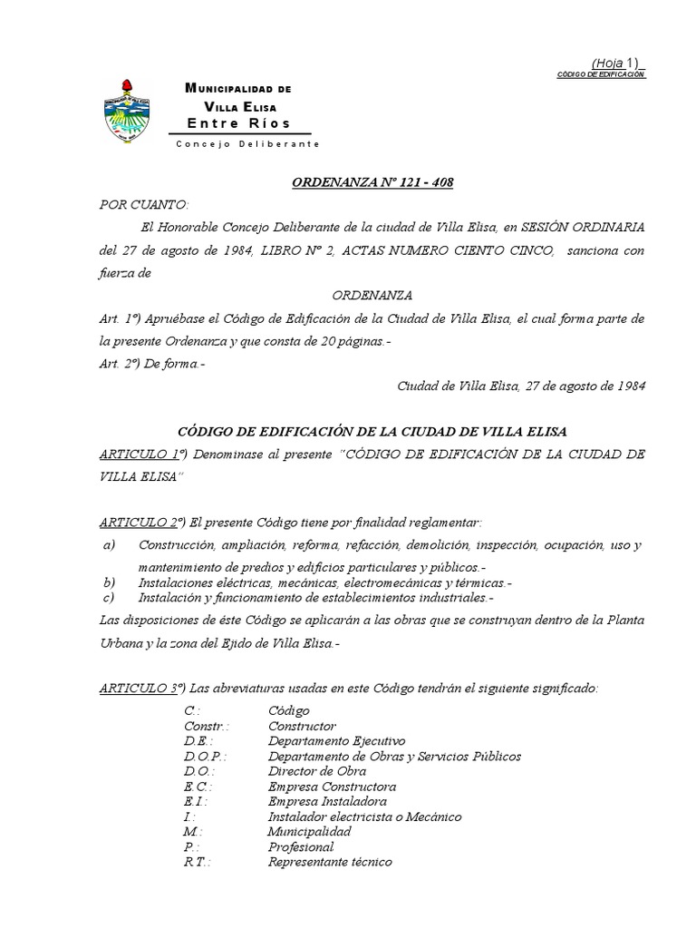 Ord. 0121-408 CODIGO DE EDIFICACION | PDF | Hormigón | Color