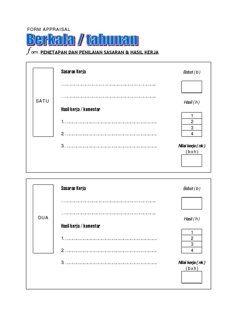 Form Appraisal Contoh PDF | PDF