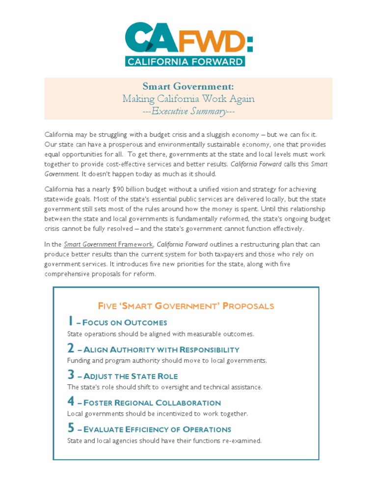 Making California Work Again: Smart Government | PDF | Governance ...
